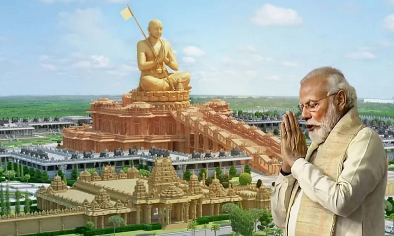 ముచ్చింతల్ కు చేరుకున్న ప్రధాని | modi arrived at sriramanagar in ...