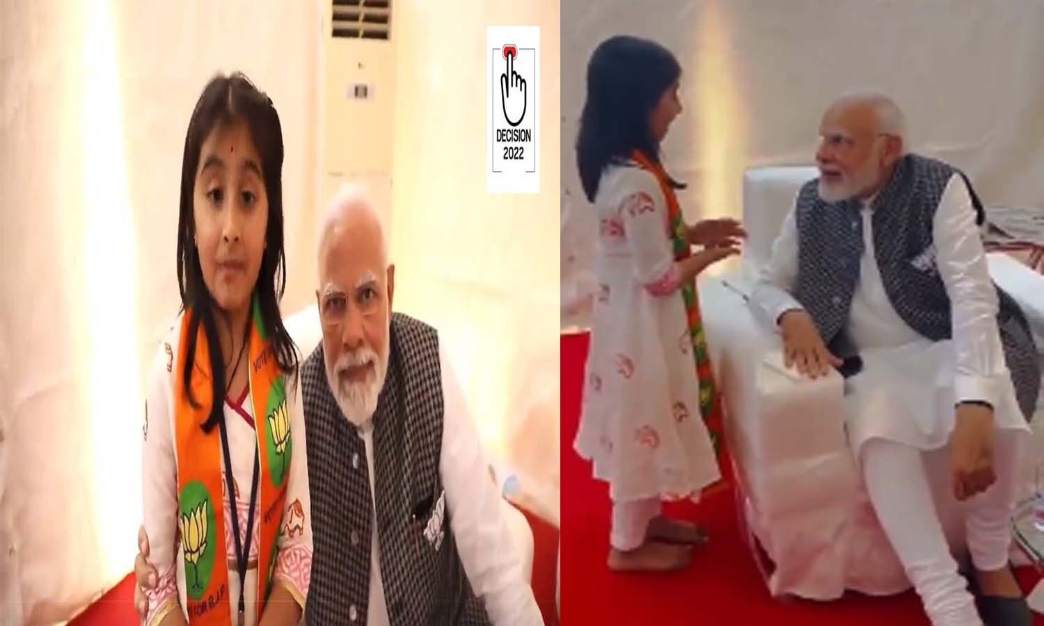 బాలికతో మోదీ.. వైరల్ అయిన వీడియో | a girl's campaign on behalf of the ...