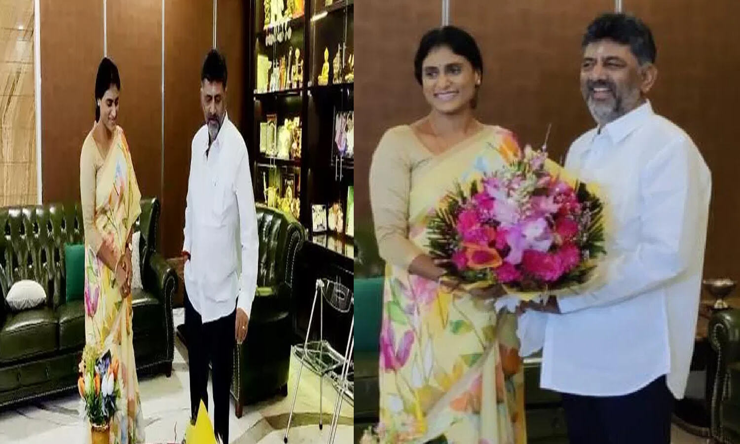 డీకేతో షర్మిల మ‌ళ్లీ భేటీ..! | YS Sharmila meets DK Shivakumar in Bengaluru amid talks of YSRTP ...