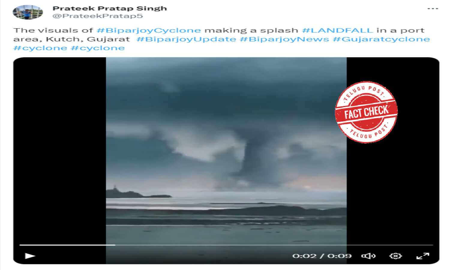 Fact Check: Viral video claiming to show visuals of Cyclone Biparjoy is ...
