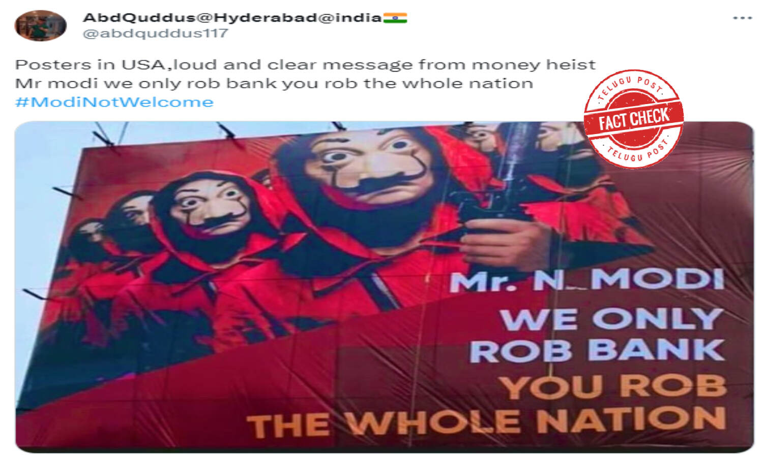 Fact Check: Viral images of ‘anti-Modi’ posters are not related to recent US visit | Viral ...