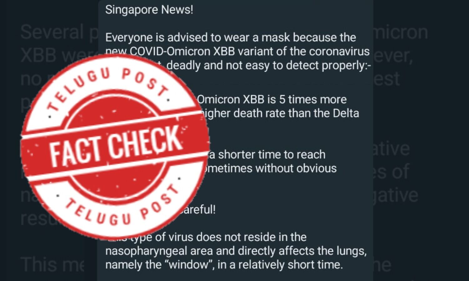 Fact Check: Advisory on Covid-Omicron XBB variant on WhatsApp is FAKE ...