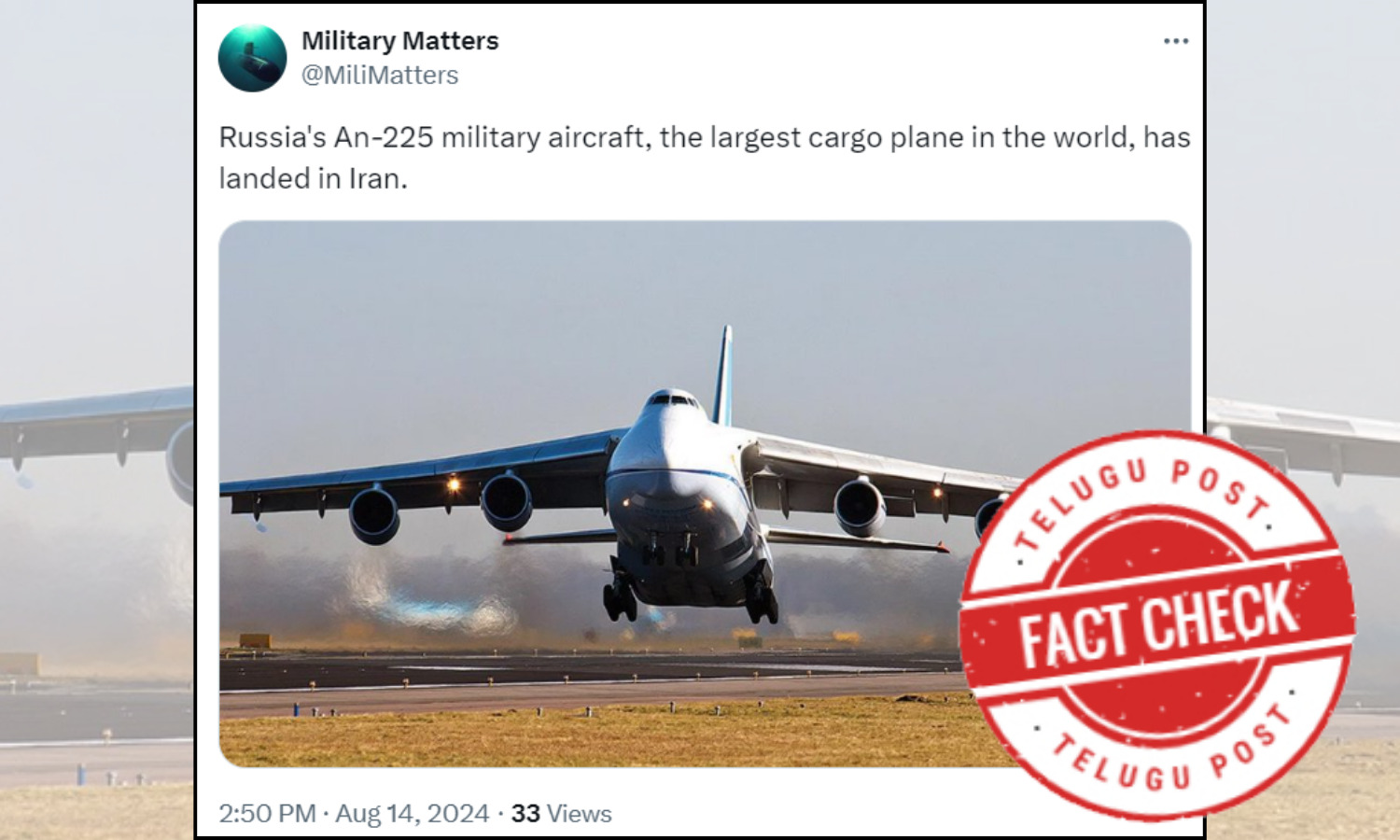 Fact Check: World’s largest cargo plane AN-225 was destroyed in Russian ...