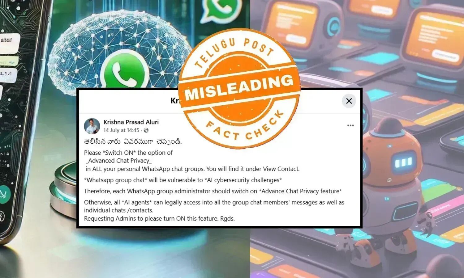 Fact Check: Viral Claim That AI Agents Can Access WhatsApp Chats Without Advanced Privacy ...